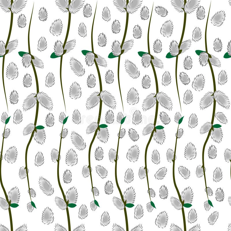 Seamless Willow Pattern stock vector. Illustration of willow - 110749708