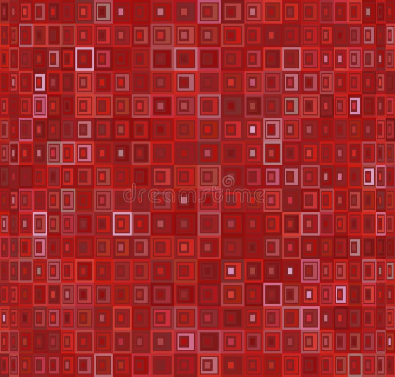 Seamless Pattern with Square Elements in Red. Illusion Background ...
