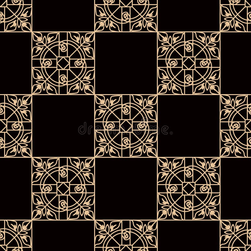 Seamless Pattern with Square Geometric Elements Stock Vector ...