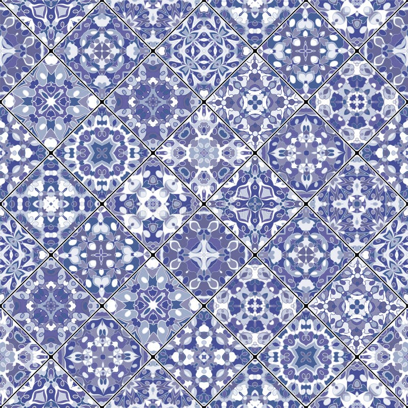 Seamless Pattern of Square Mosaics Stock Vector - Illustration of ...