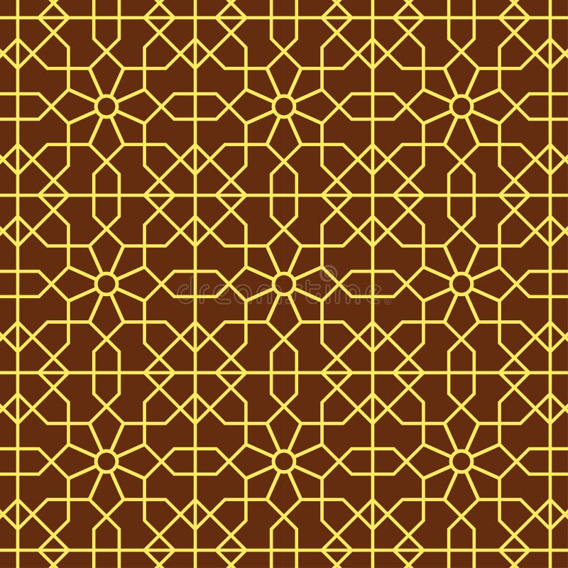 Seamless Pattern with Squares and Hexagons in Islamic, Persian, Indian ...