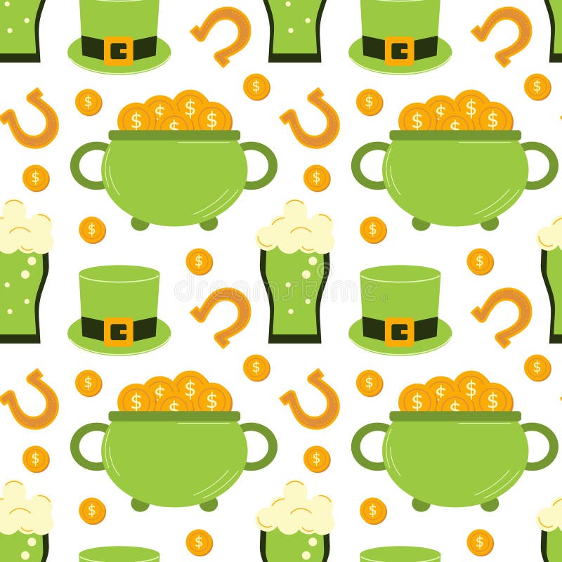 Seamless Pattern For St Patrick S Day Template For Textiles Vector