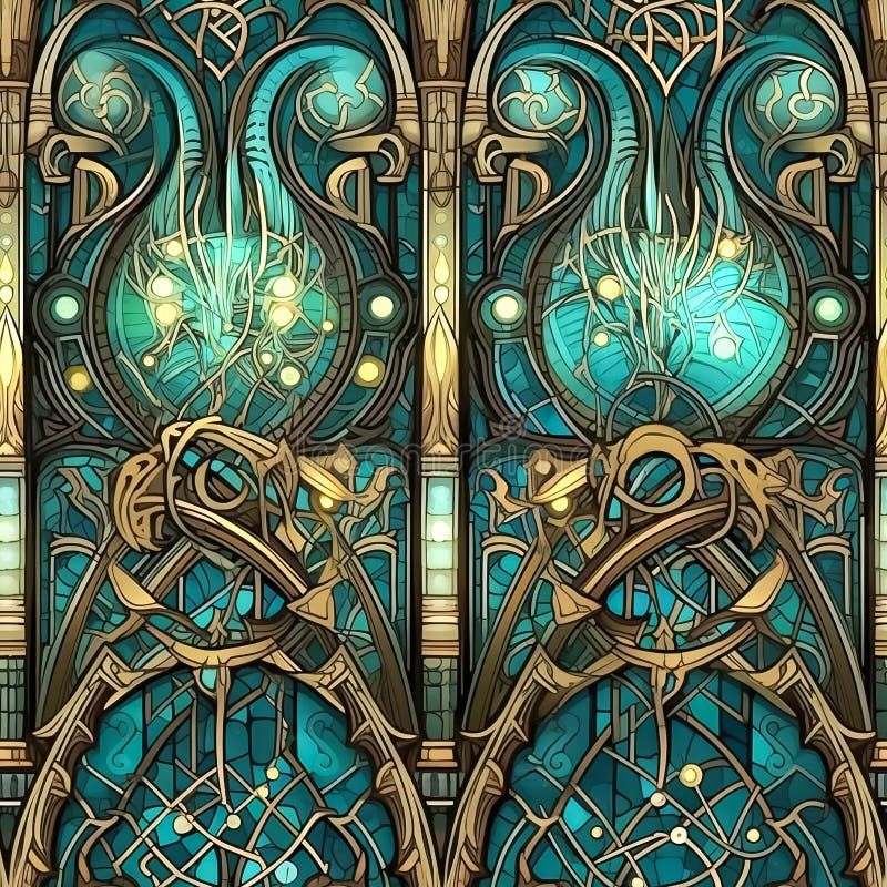 Seamless Pattern with Stained Glass Mosaic Multicolor Window. Texture ...