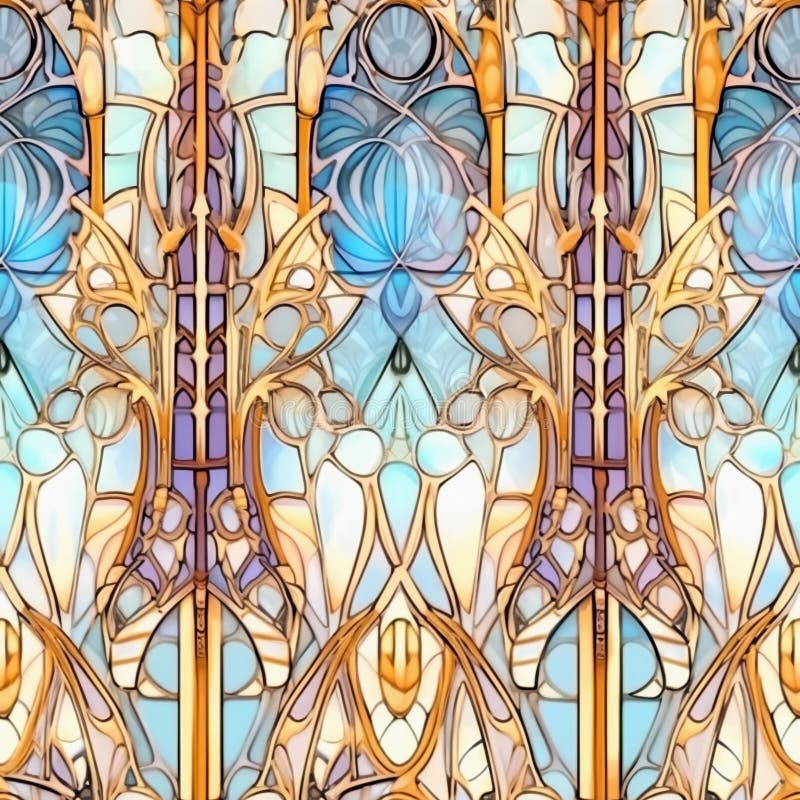 Seamless Pattern with Stained Glass Mosaic Multicolor Window. Texture ...
