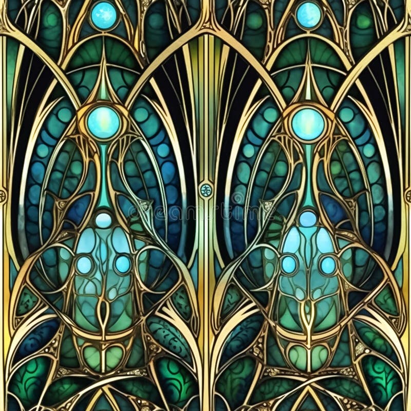 Seamless Pattern with Stained Glass Window. Abstract Mosaic Repetition ...