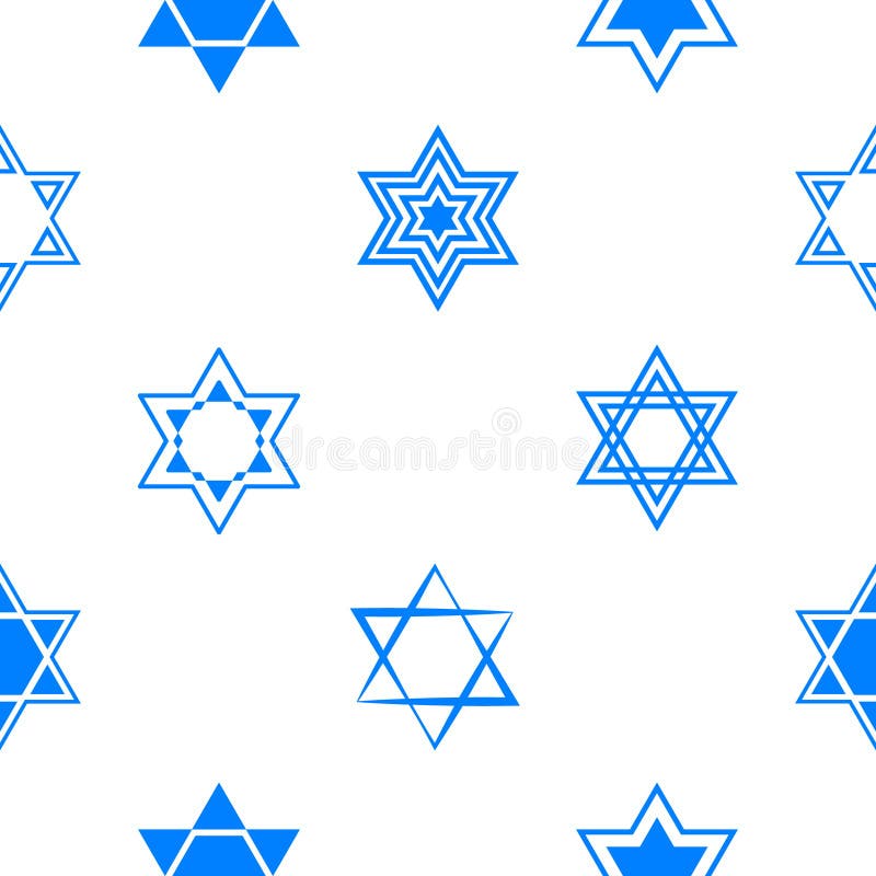 Seamless Pattern with Star of David Traditional Jewish Symbol Stock ...