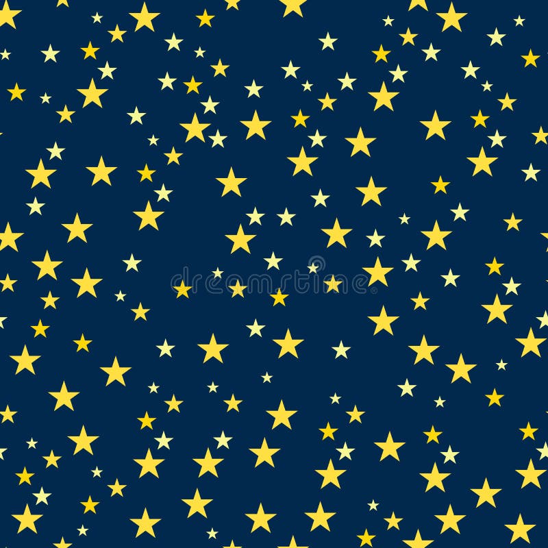 Seamless Pattern with Starry Night. Stock Vector - Illustration of ...