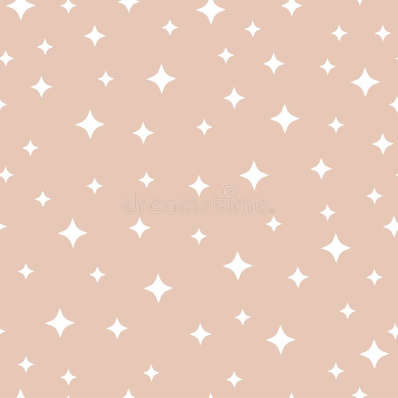 Seamless Pattern with Stars on a Beige Background. Vector Illustration ...
