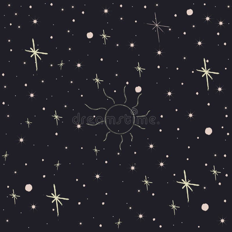 Seamless Pattern with Stars. Cosmic Background. Vector Illustration ...