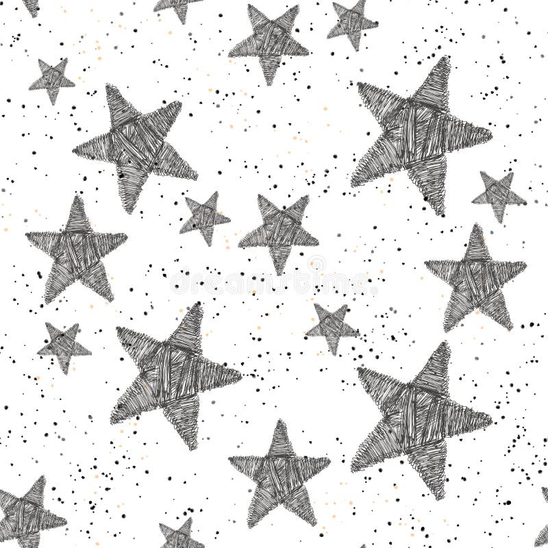 Seamless Pattern with Stars on a White Background, for Packaging ...