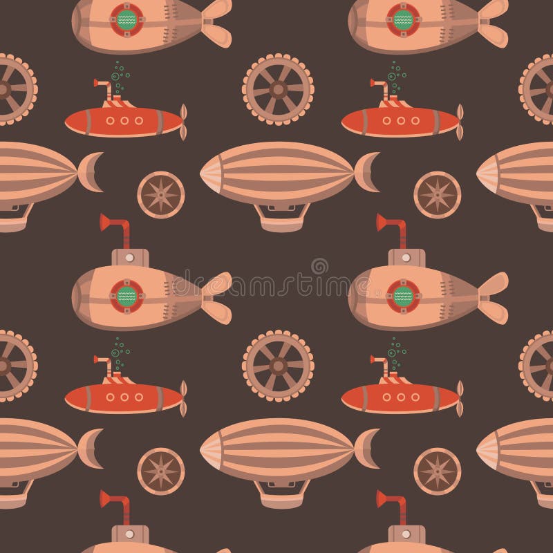 Seamless Pattern Steampunk. Stock Illustration - Illustration of arrow ...