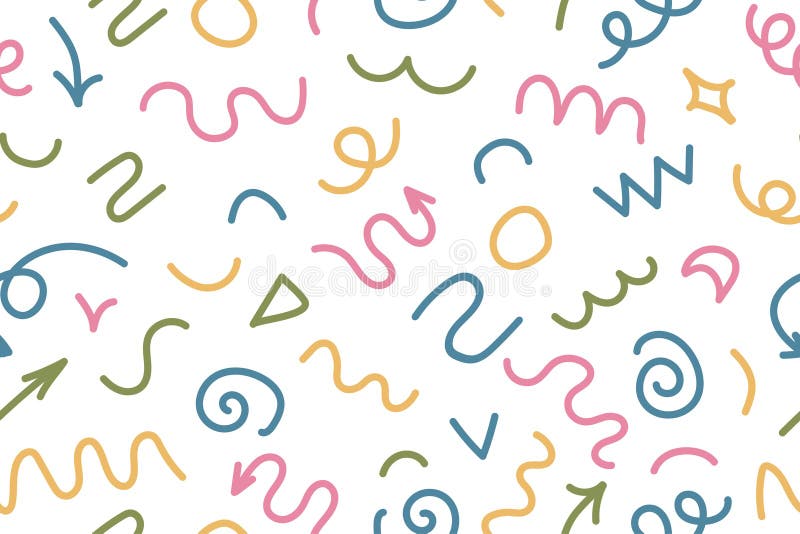 Seamless Pattern of Straight and Wavy Marker Lines. Highlighting ...