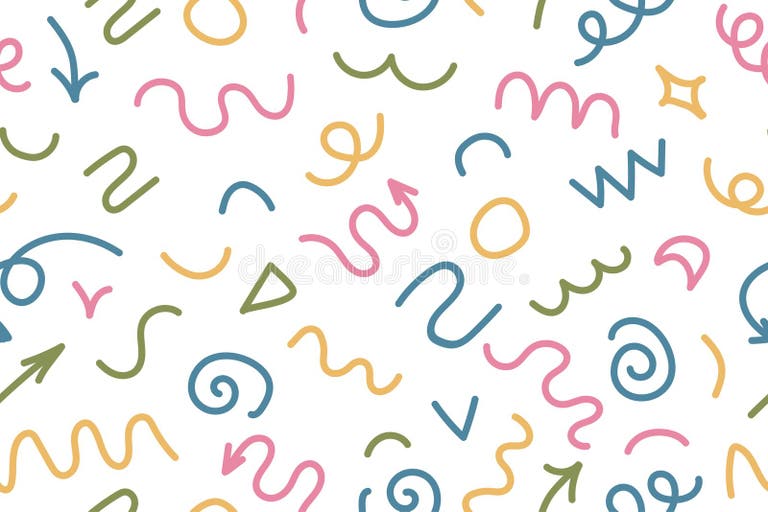 Seamless Pattern of Straight and Wavy Marker Lines. Highlighting ...
