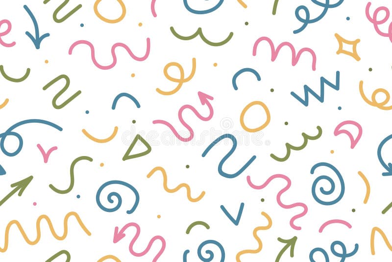 Seamless Pattern of Straight and Wavy Marker Lines. Highlighting ...