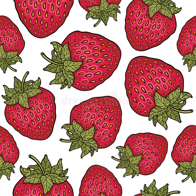 Strawberries. Graphic Stylized Drawing Stock Vector - Illustration of ...