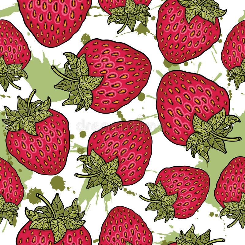 Strawberries. Graphic Stylized Drawing Stock Vector - Illustration of ...