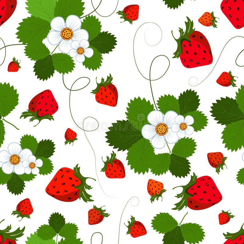 Strawberry Seamless Pattern Stock Vector - Illustration of carved ...