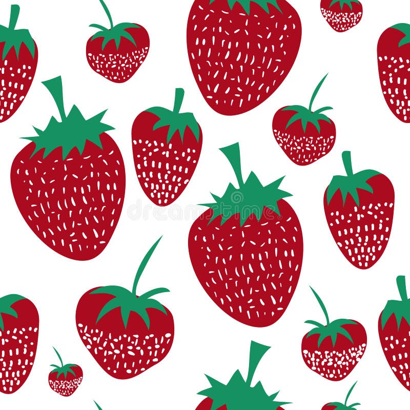 Seamless Pattern with Strawberry. Strawberry Seamless Pattern. Hand ...