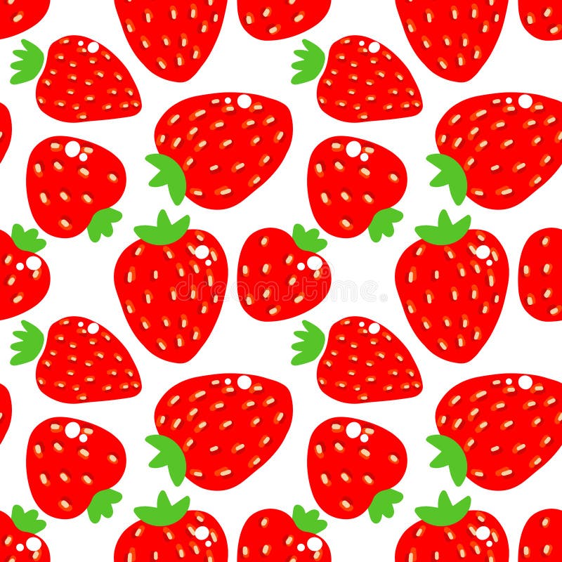 Seamless Strawberry Pattern Vector Illustration Stock Vector ...