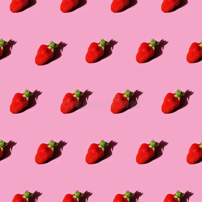Seamless Pattern with Strawberry, Tropical Abstract Background. Stock ...