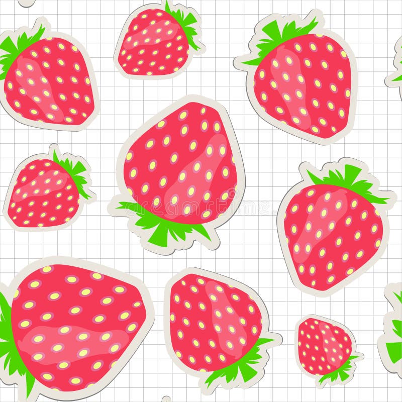 Seamless Pattern with Strawberry. Vector Stock Vector - Illustration of ...