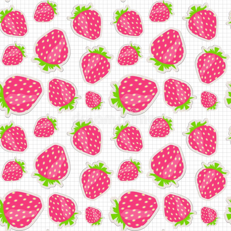 Seamless Pattern with Strawberry. Vector Stock Vector - Illustration of ...