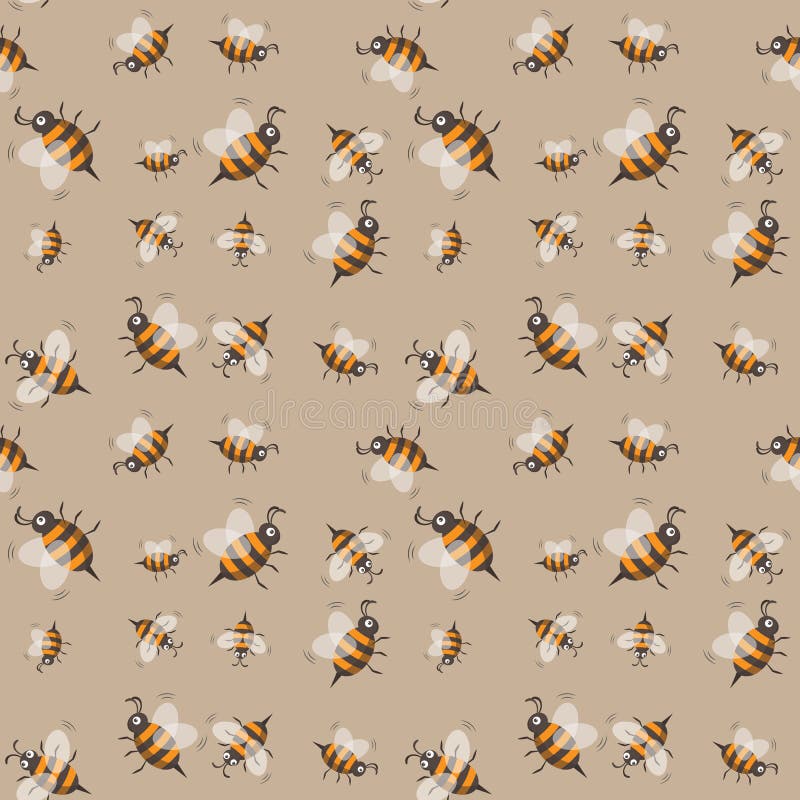 Bee. Striped Bees on a White Background. Yellow Black Cartoon Bees on a ...