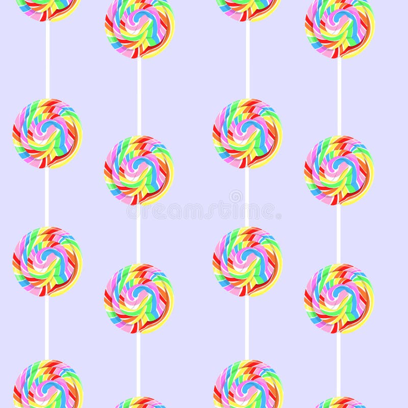 Seamless Pattern with Striped Candies. Vector Graphics Stock ...