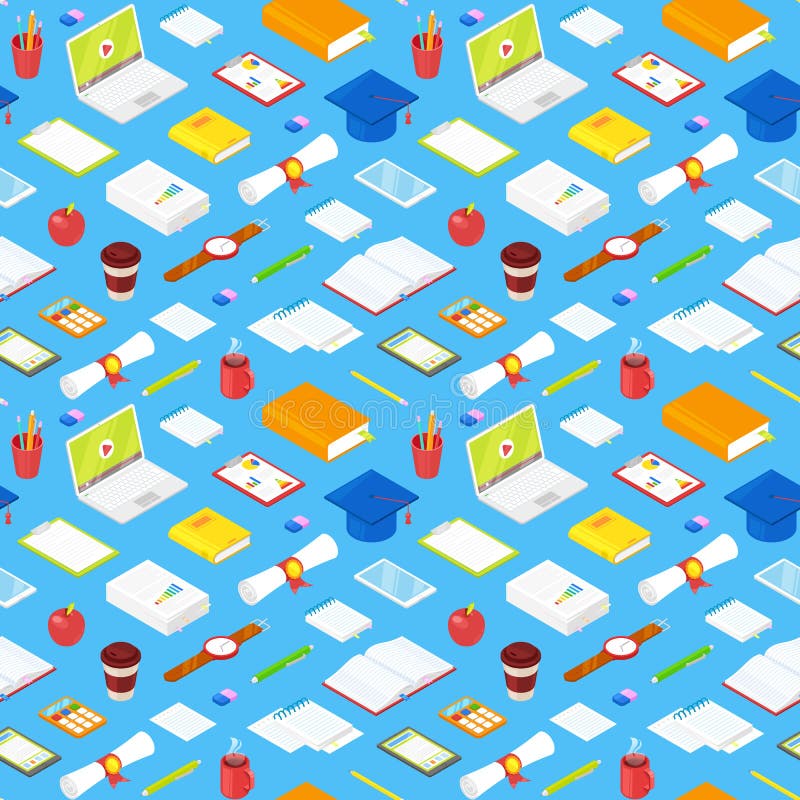 School seamless pattern stock vector. Illustration of decorative - 24946987