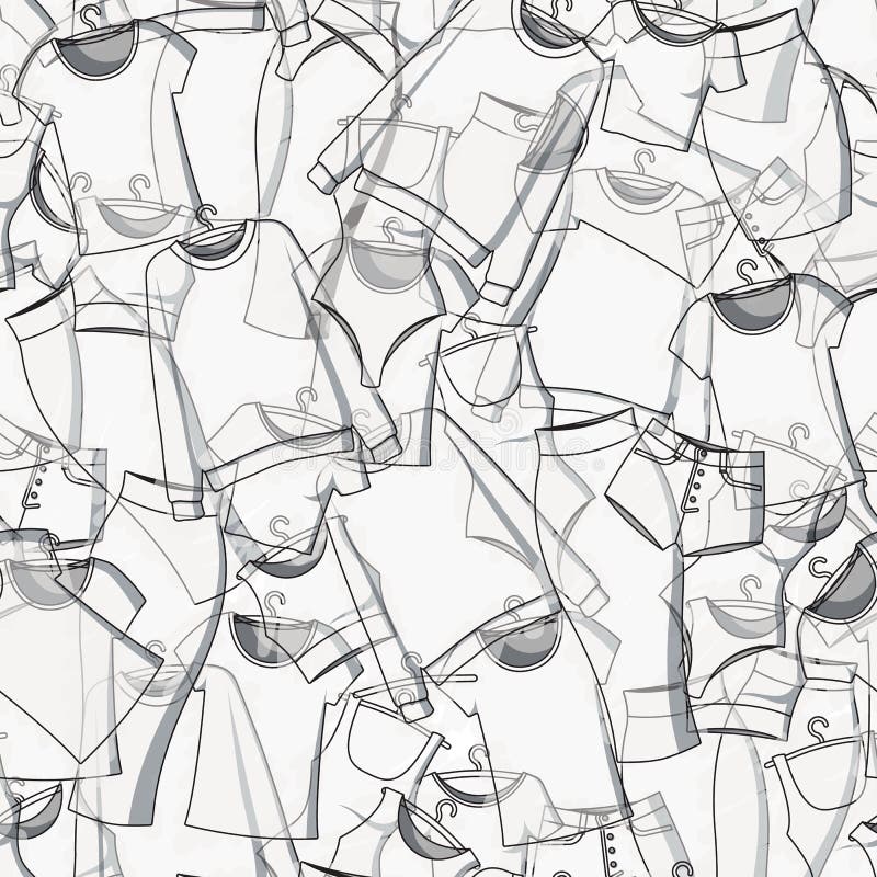 Seamless Pattern of Stylish Clothes for Design Stock Vector ...