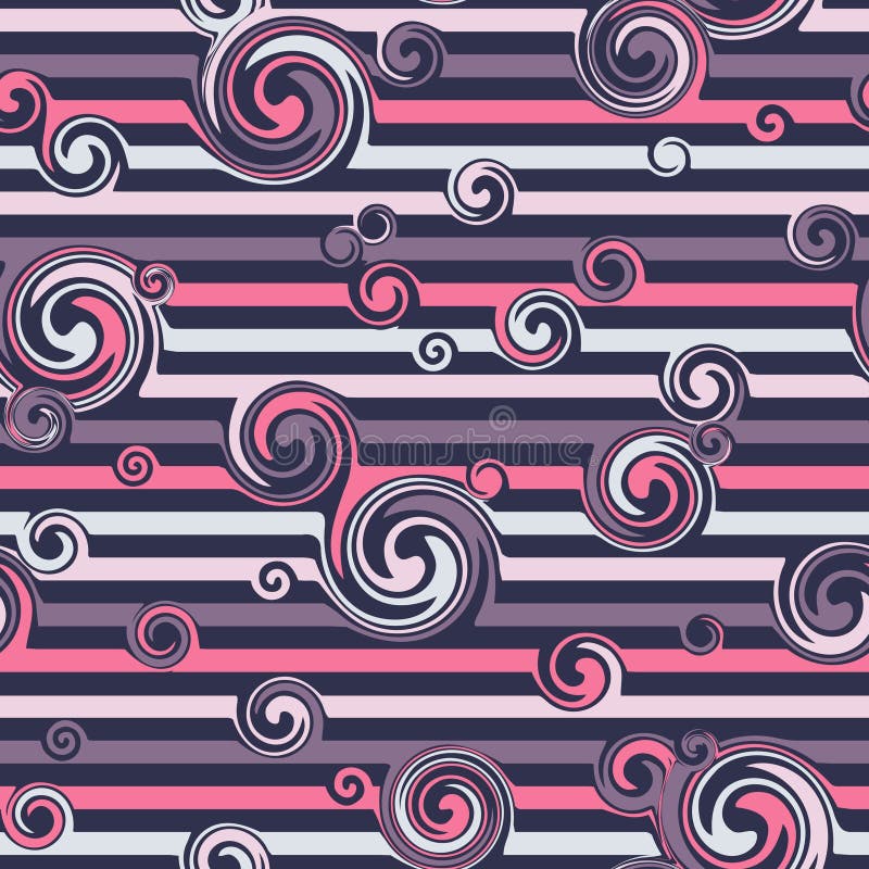 Seamless Pattern with Stylish Spiral Curls. Stock Vector - Illustration ...