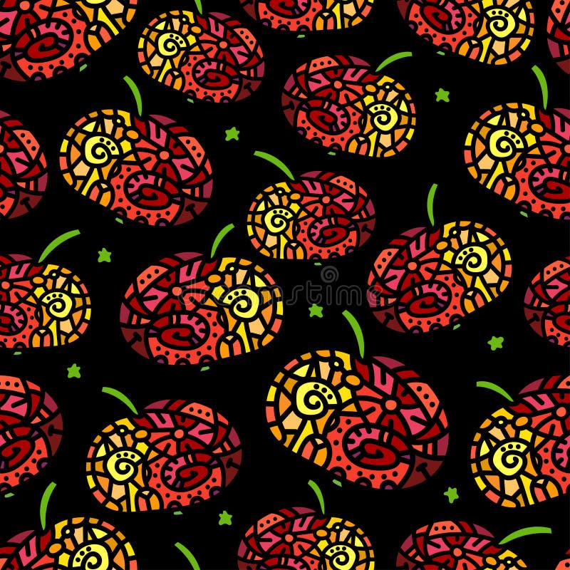 Stylized Apple Isolated with Leaf Stock Illustration - Illustration of ...