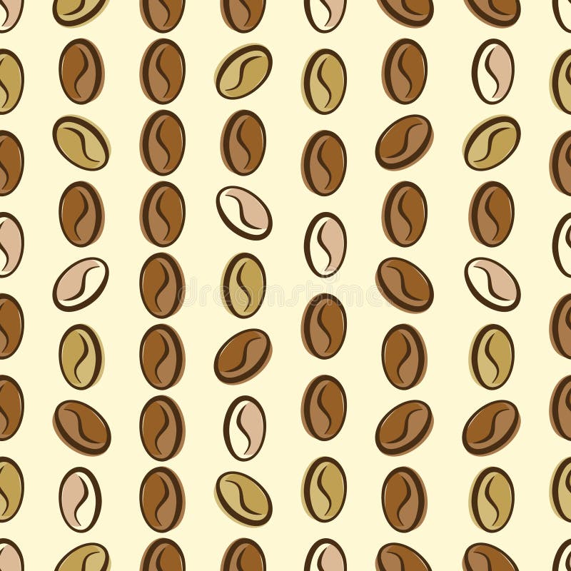 Seamless Pattern from Stylized Coffee Beans Stock Vector - Illustration ...