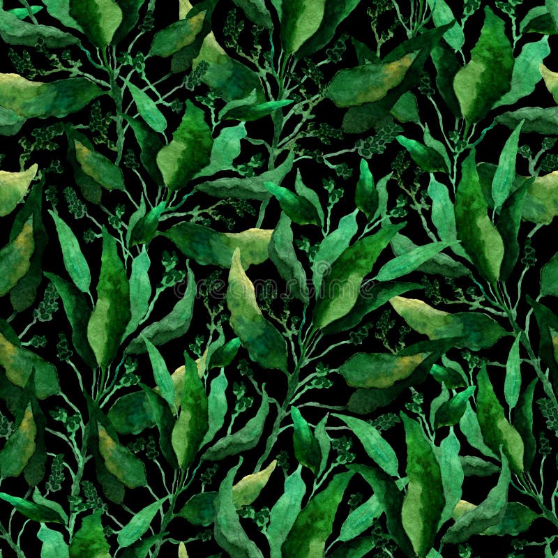 Seamless Pattern with Stylized Leaves. Floral Endless Pattern Filled ...