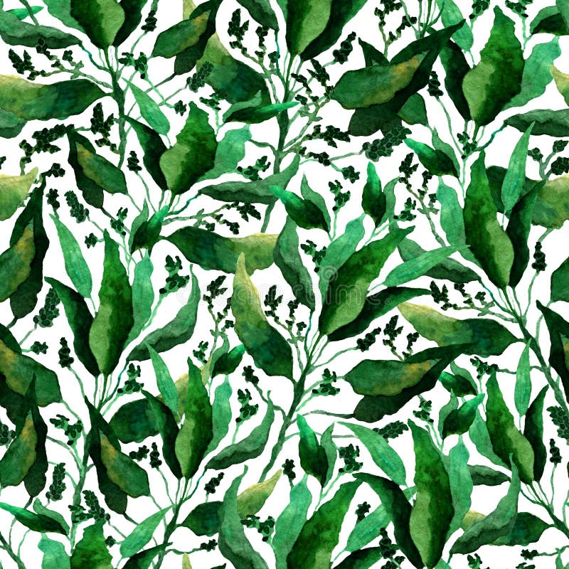 Seamless Pattern with Stylized Leaves. Floral Endless Pattern Filled ...