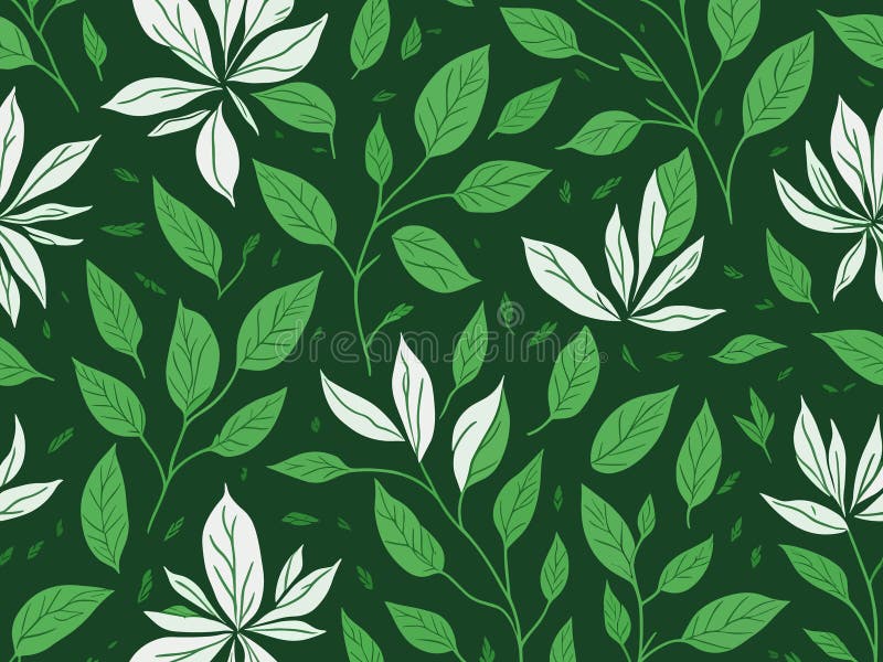 Seamless Pattern with Stylized Leaves. Vector Illustration Stock Vector ...
