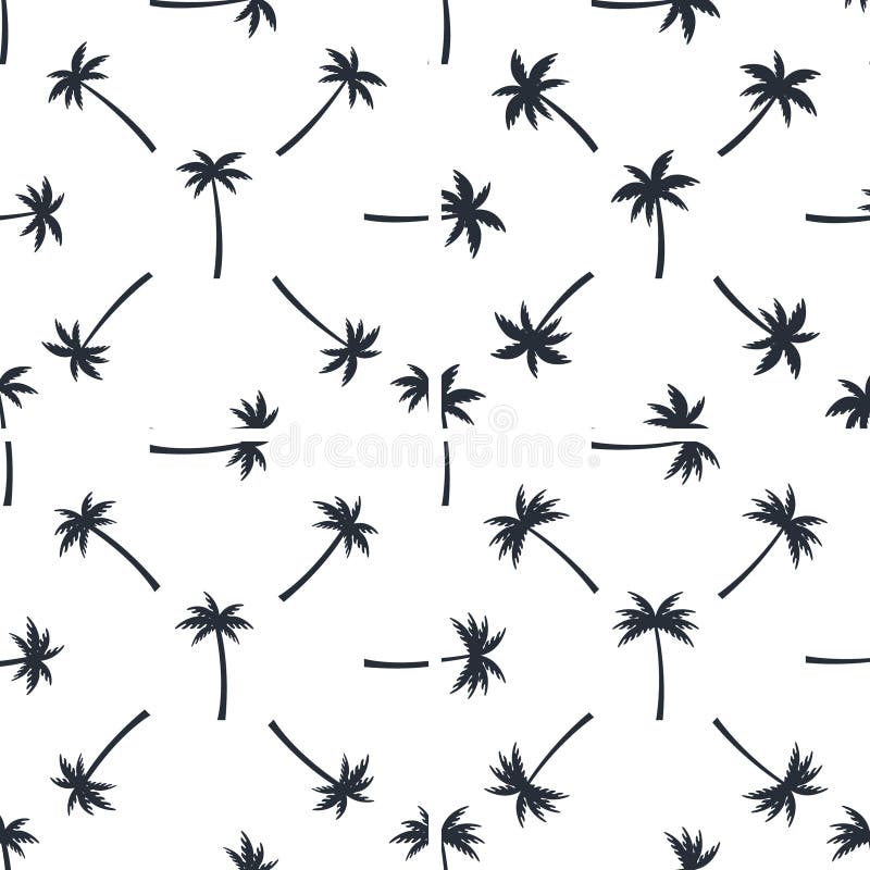 Seamless Pattern with Stylized Palm Trees Blowing in the Wind Stock ...