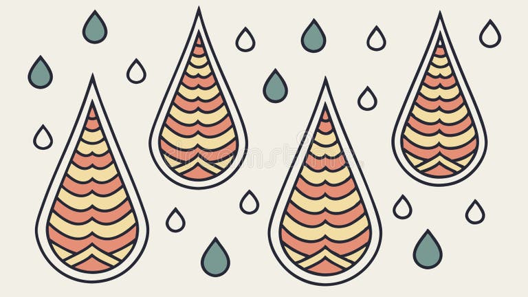 Seamless Pattern of Stylized Rain Drops Falling, Vector Design ...