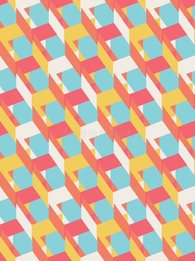 Seamless Pattern in Summer Colors. Stock Vector - Illustration of grid ...