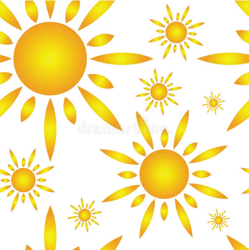 Seamless pattern with sun stock vector. Illustration of background ...