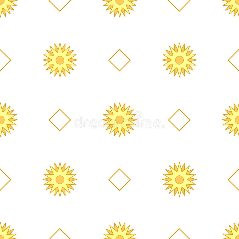 Seamless Pattern with Sun. Vector Illustration Stock Illustration ...