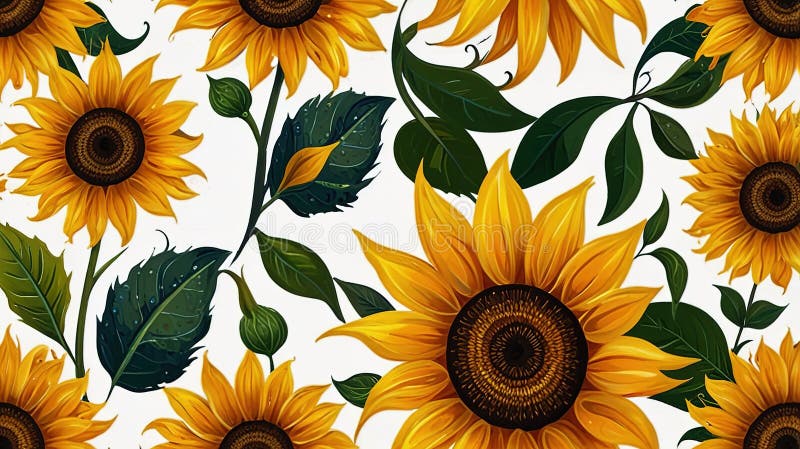 The Seamless Pattern of Sunflower. the Seamless Pattern Sunflower ...