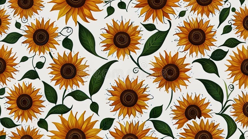 The Seamless Pattern of Sunflower. the Seamless Pattern Sunflower ...