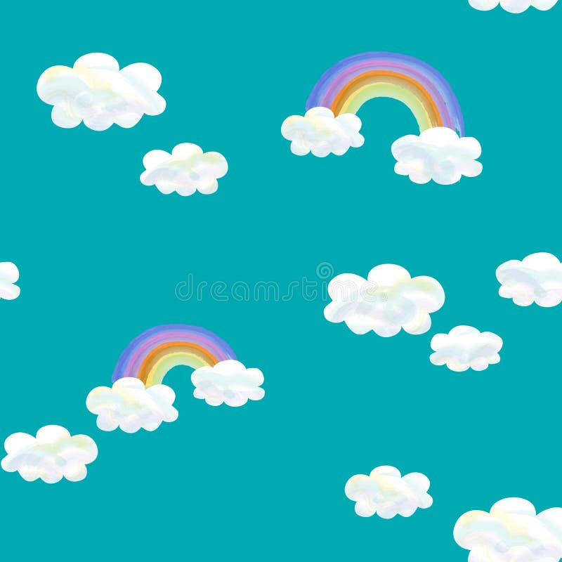 Seamless Pattern of Sunny Sky Stock Vector - Illustration of ...