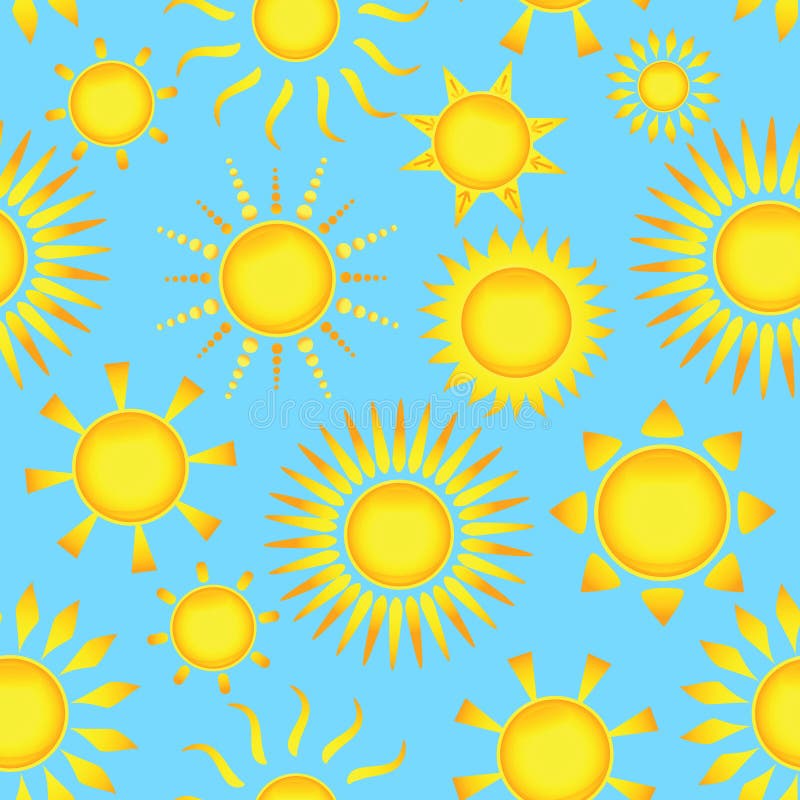 Seamless pattern with suns stock vector. Illustration of power - 9349135