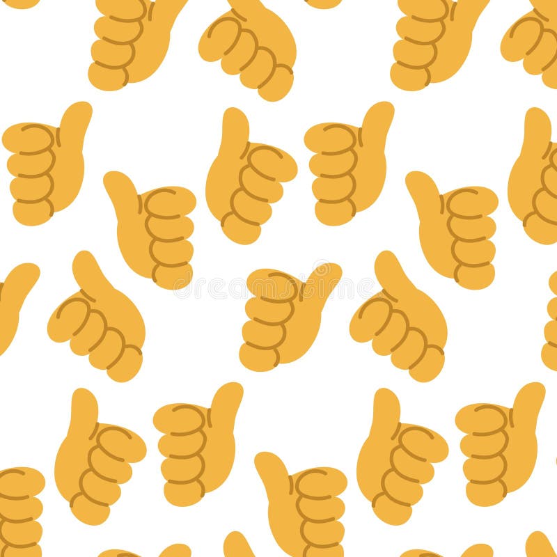 Seamless Pattern with a Support Sign, Thumbs Up. the Hand Sign is Cool ...