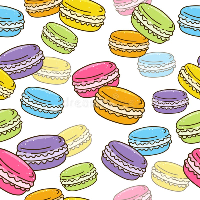 Sweet Macarons. Vector Illustration with Lettering Isolated on White ...