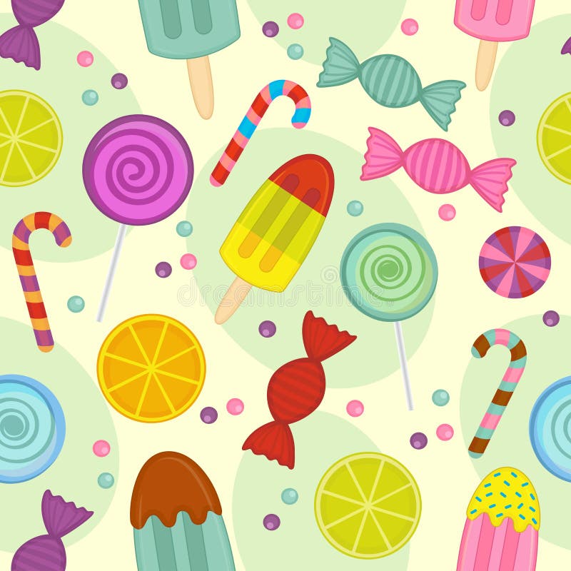 Seamless Pattern with Sweet Stock Vector - Illustration of seamless ...
