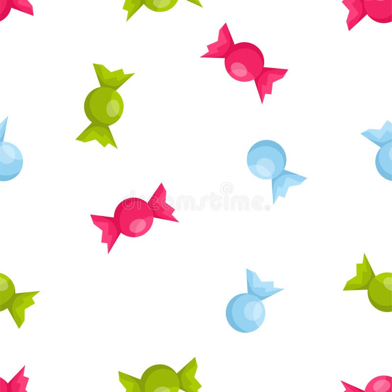 Seamless Pattern of Sweets. Vector Cartoon Illustration Stock Vector ...