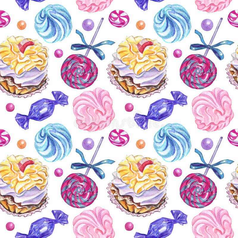 Set of Sweets on a White Background Stock Illustration - Illustration ...